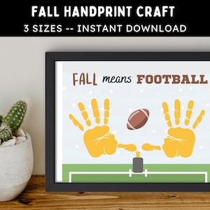 Fall Football Handprint Craft -- Printable DIY Autumn Handprint ...