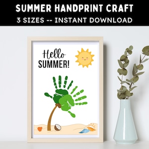 Summer Palm Tree Handprint Craft -- Printable DIY Tropical Art Activity ...