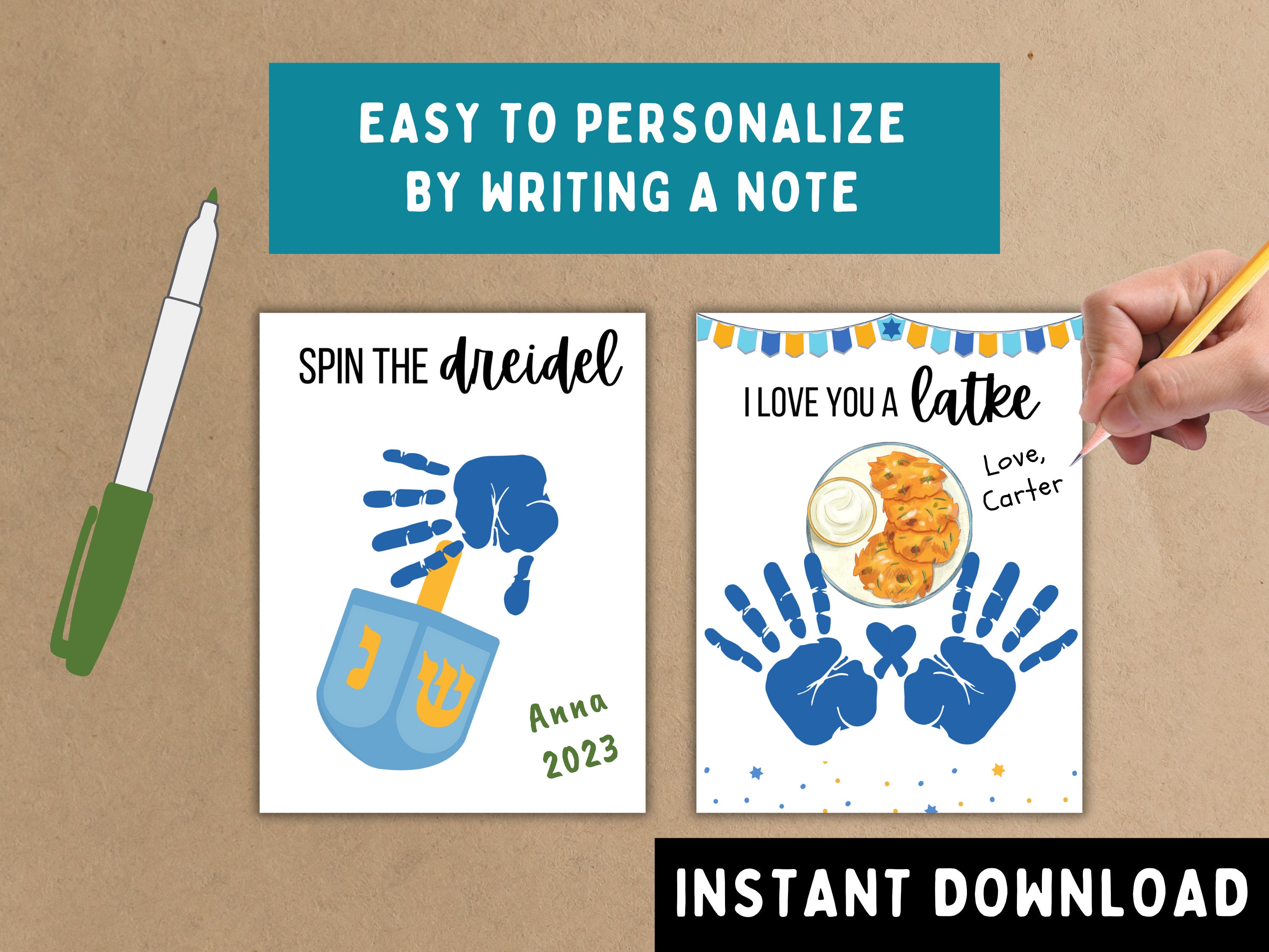 Hanukkah Handprint Craft Bundle -- Printable Chanukah Activity for Kids ...