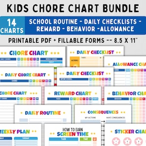 Editable Kids Chore & Routine Chart Bundle - Weekly and Daily ...