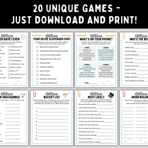 20 Office Party Games Bundle - Printable Team Building Games for Work ...