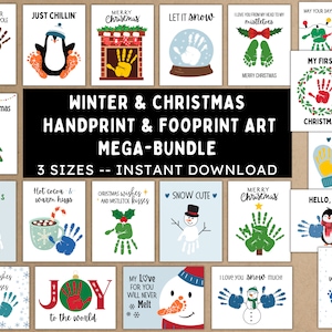 20 Winter and Christmas Handprint and Footprint Craft Bundle Printable ...