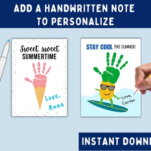 Summer Handprint & Footprint Craft Bundle -- Printable DIY Summertime ...