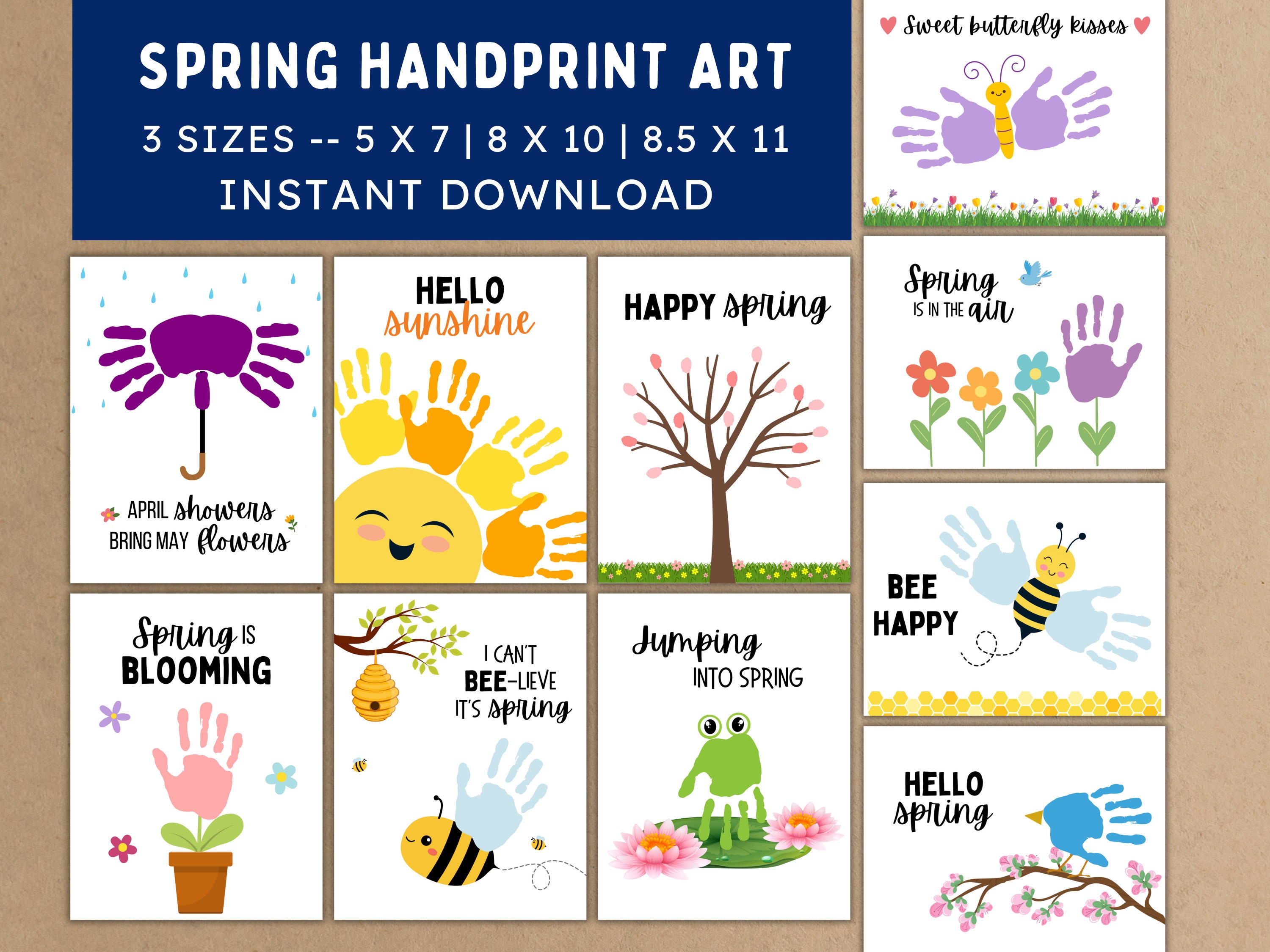 10 Spring Handprint Craft Bundle Printable DIY Spring Craft - Etsy