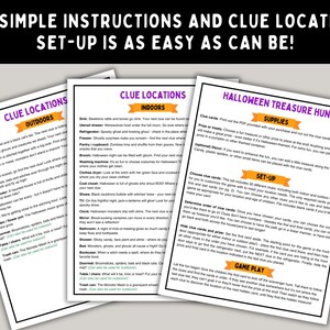 Halloween Treasure Hunt -- Printable Clues for Scavenger Activity for ...