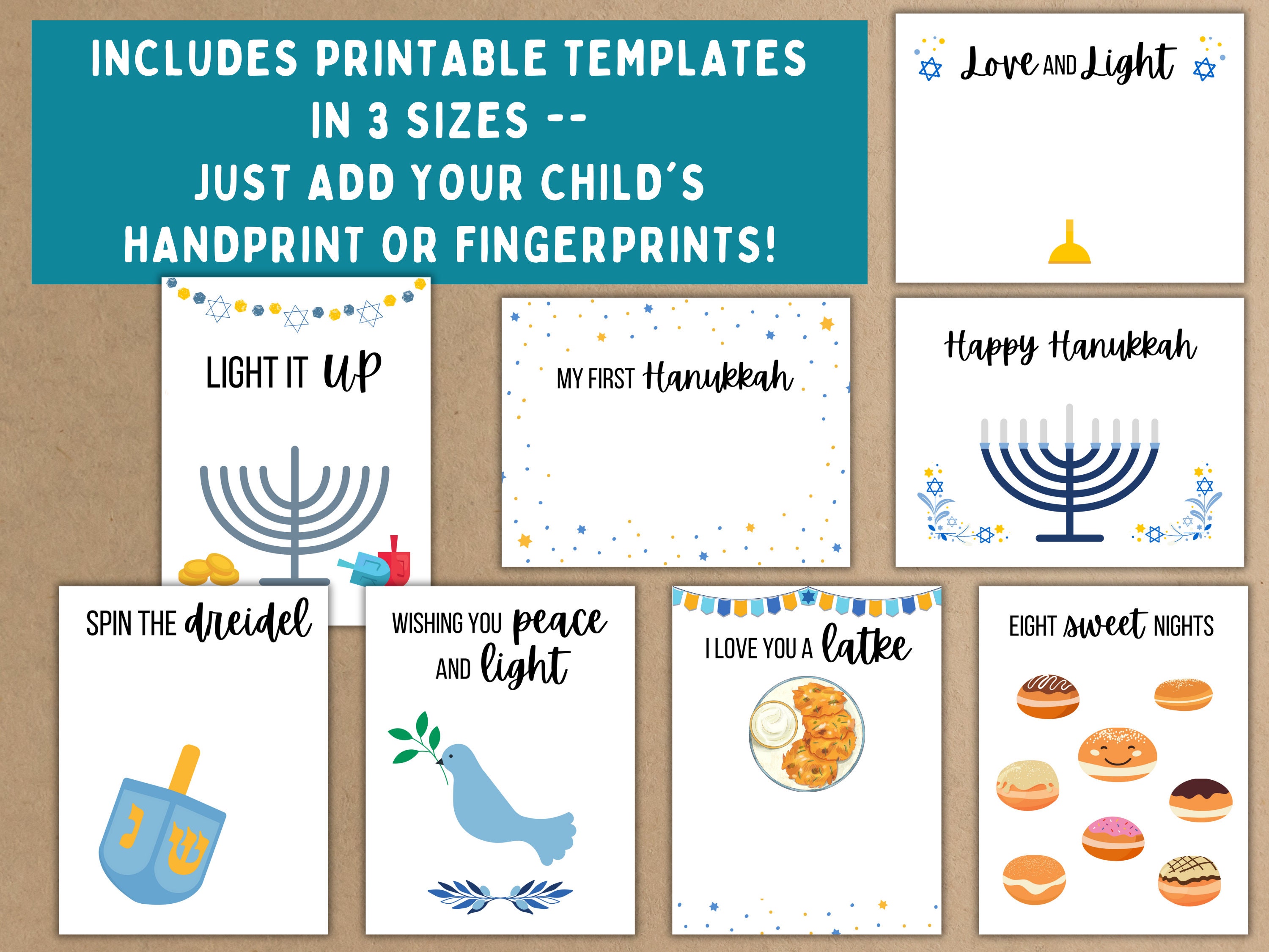 Hanukkah Handprint Craft Bundle -- Printable Chanukah Activity for Kids ...