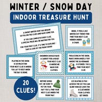 Winter Cabin Scavenger Hunt for Kids, Indoor Printable Game, Riddles ...