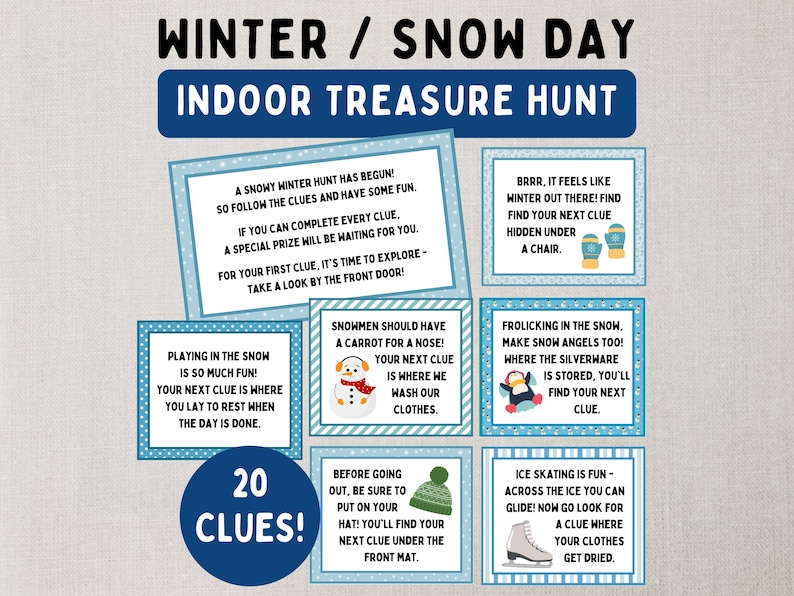 Winter / Snow Day Treasure Hunt -- Scavenger Hunt for Kids & Family ...