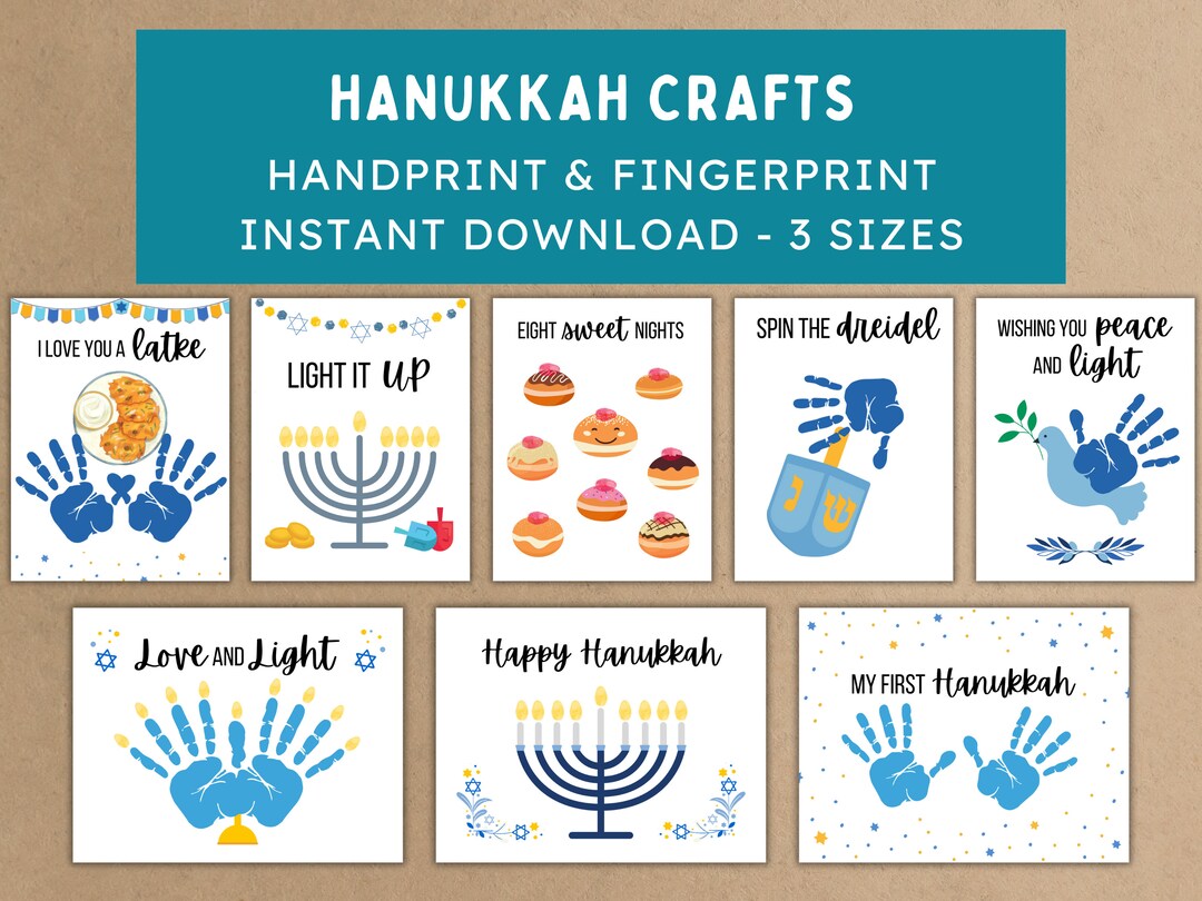 Hanukkah Handprint Craft Bundle -- Printable Chanukah Activity for Kids ...