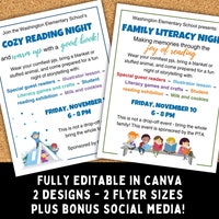 New Editable Family Reading Night Flyer Template | Unique School Flyers ...