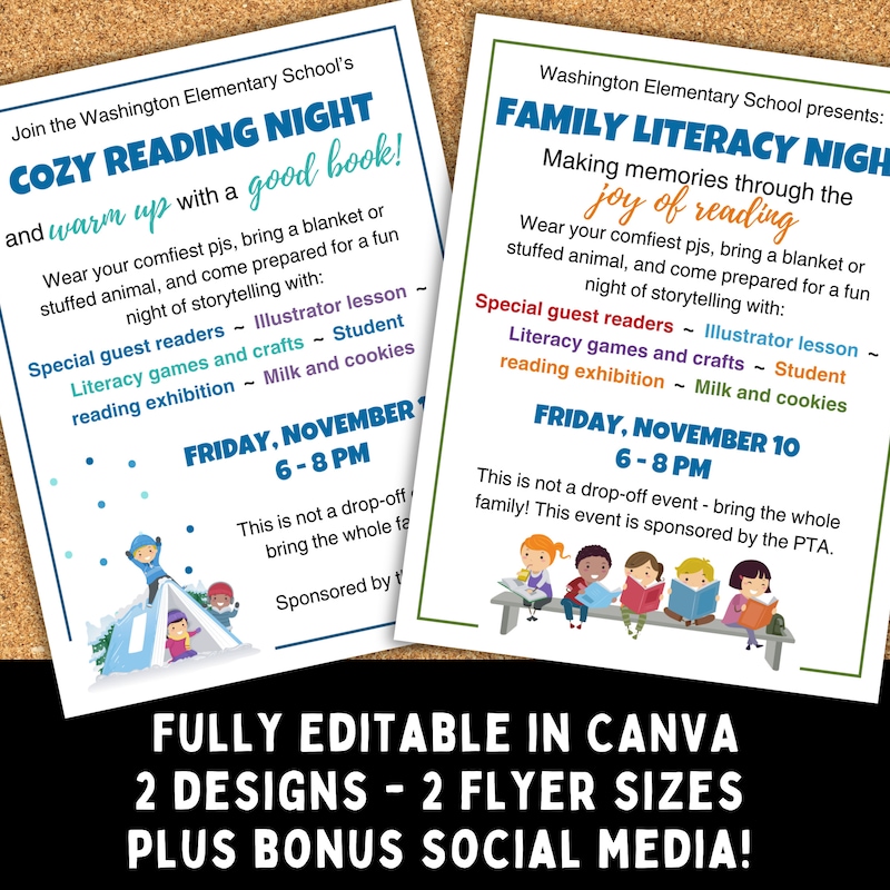 Literacy Night Flyer - Etsy