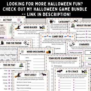 Halloween Treasure Hunt -- Printable Clues for Scavenger Activity for ...