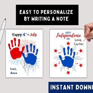 4th of July Handprint and Footprint Craft Bundle -- Printable DIY ...