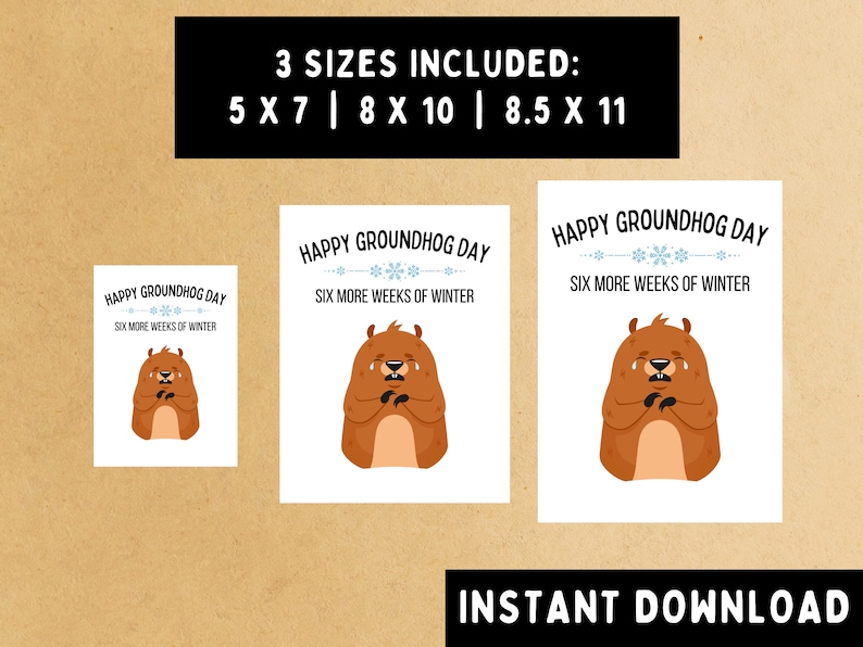 3 Groundhog Day Handprint and Footprint Craft Bundle Printable DIY ...