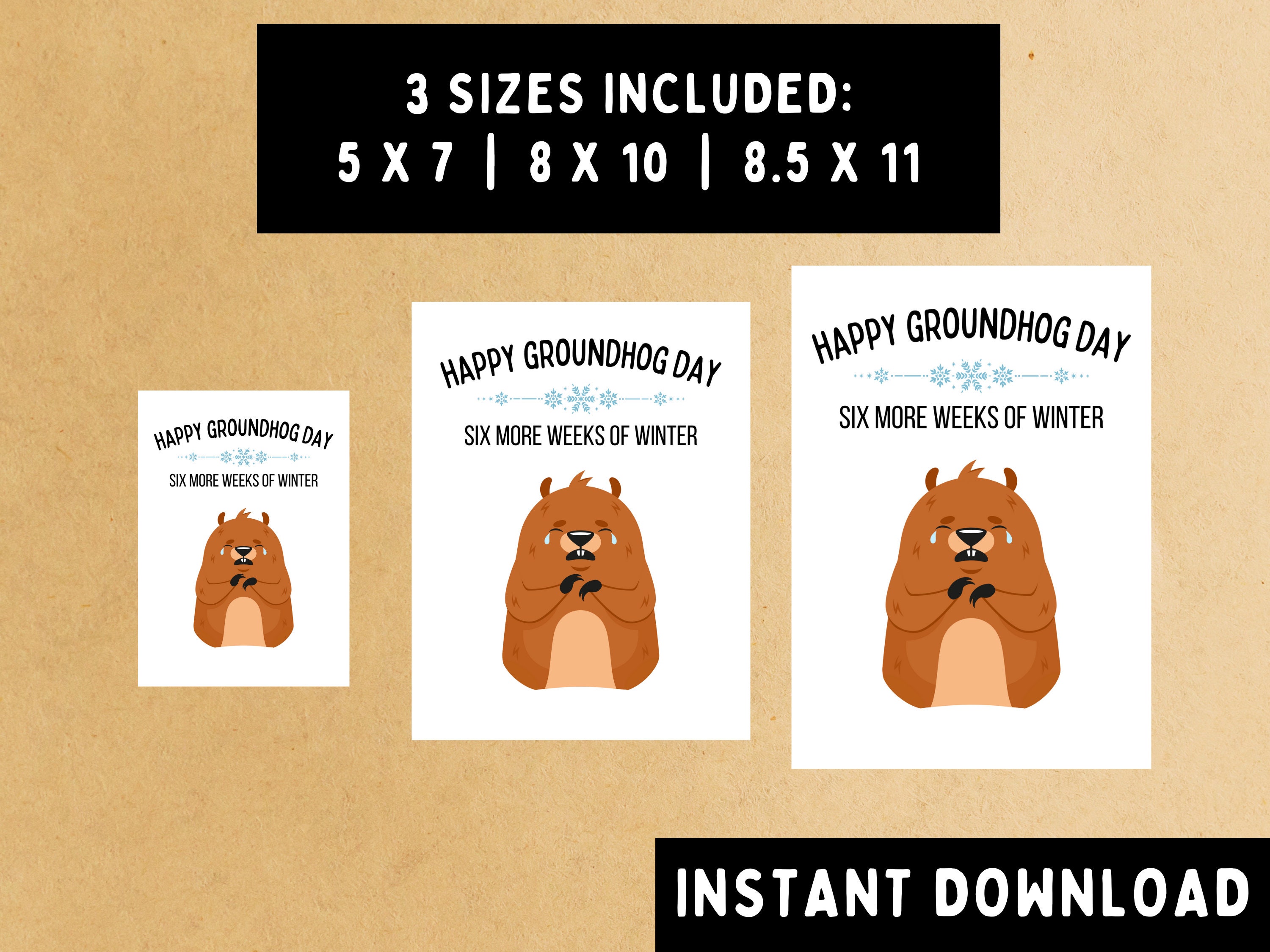 3 Groundhog Day Handprint and Footprint Craft Bundle Printable DIY ...