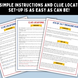 4th of July Treasure Hunt -- Printable Independence Day Scavenger ...