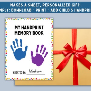 Handprint Memory Book Printable Handprint Craft Monthly Handprint Art ...