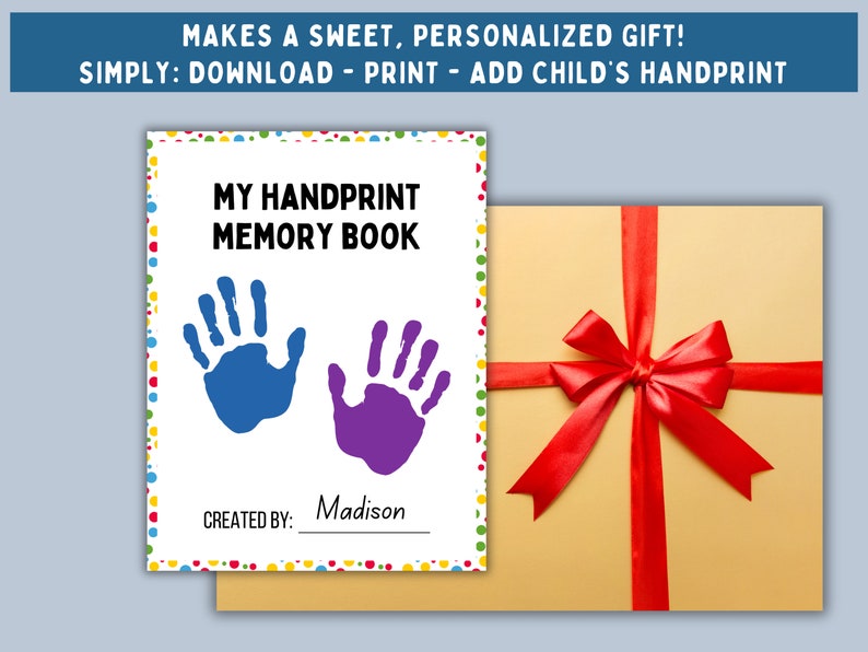 Handprint Memory Book Printable Handprint Craft Monthly Handprint Art ...