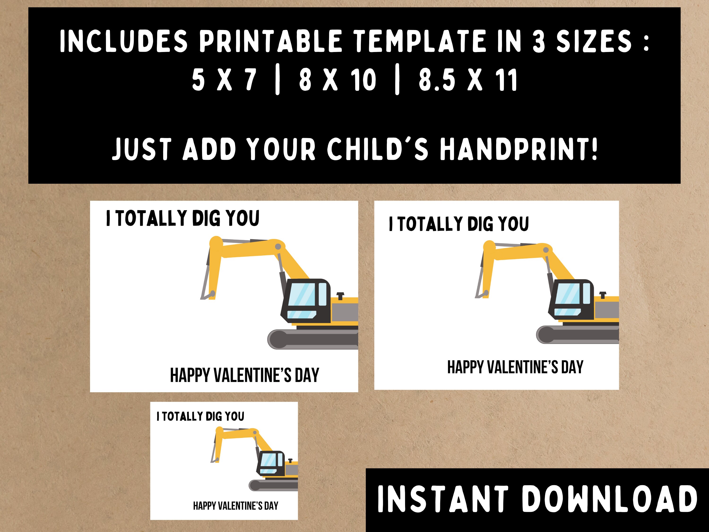 Valentine's Day Construction Truck Handprint Craft -- Printable DIY ...
