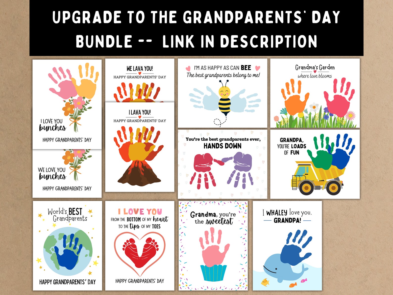 Grandparents' Day Handprint Craft World's Best Grandparents Printable ...