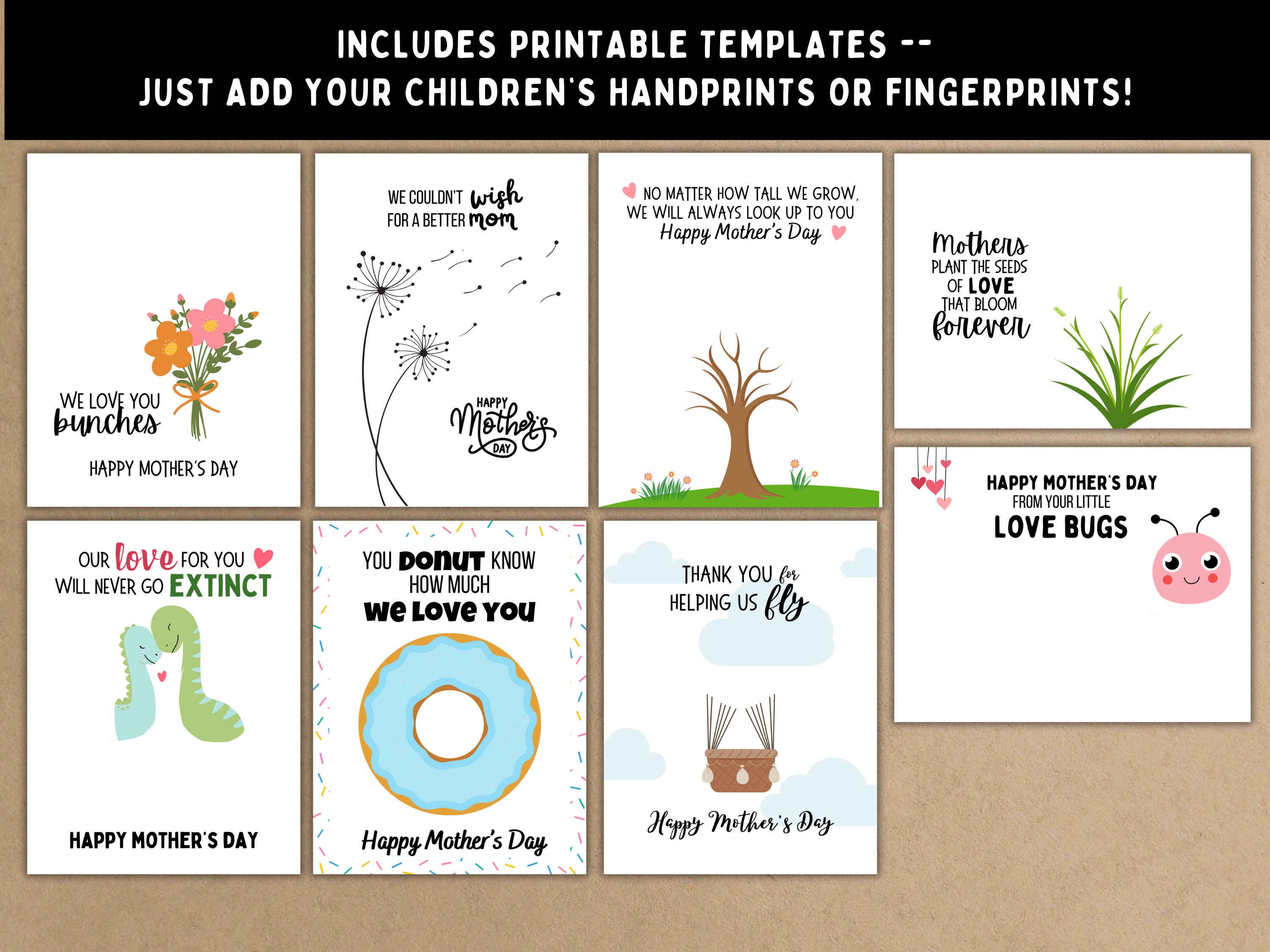 Multiple Children Mother's Day Handprint and Fingerprint Craft Bundle ...