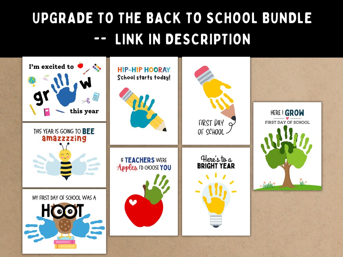 First Day of School Pencil Handprint Craft Printable DIY Craft ...