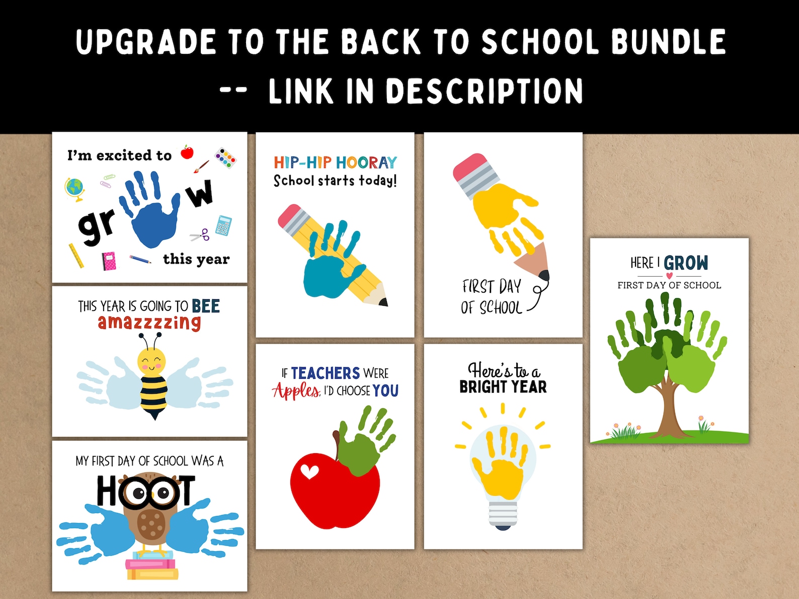 First Day of School Pencil Handprint Craft Printable DIY Craft ...