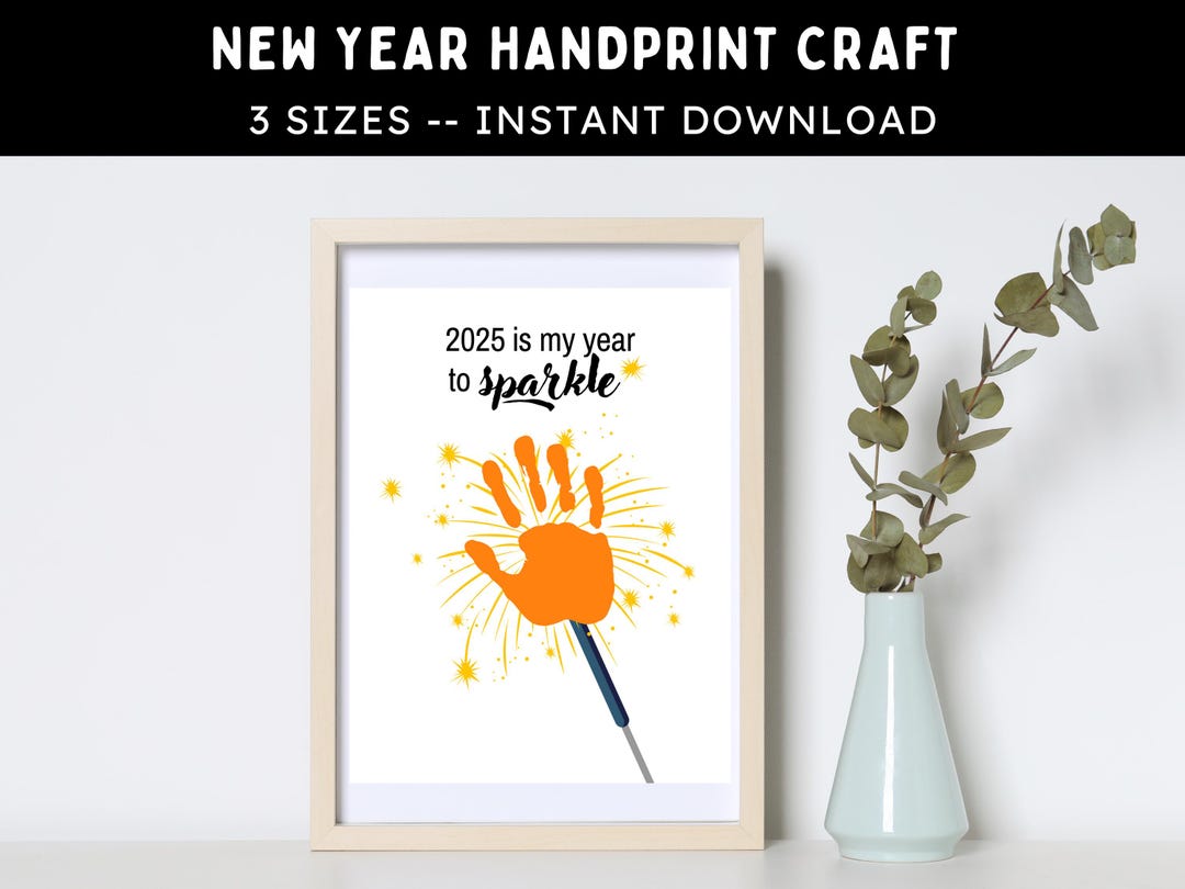 2025 New Year Sparkler Handprint Craft -- Printable DIY Activity for ...