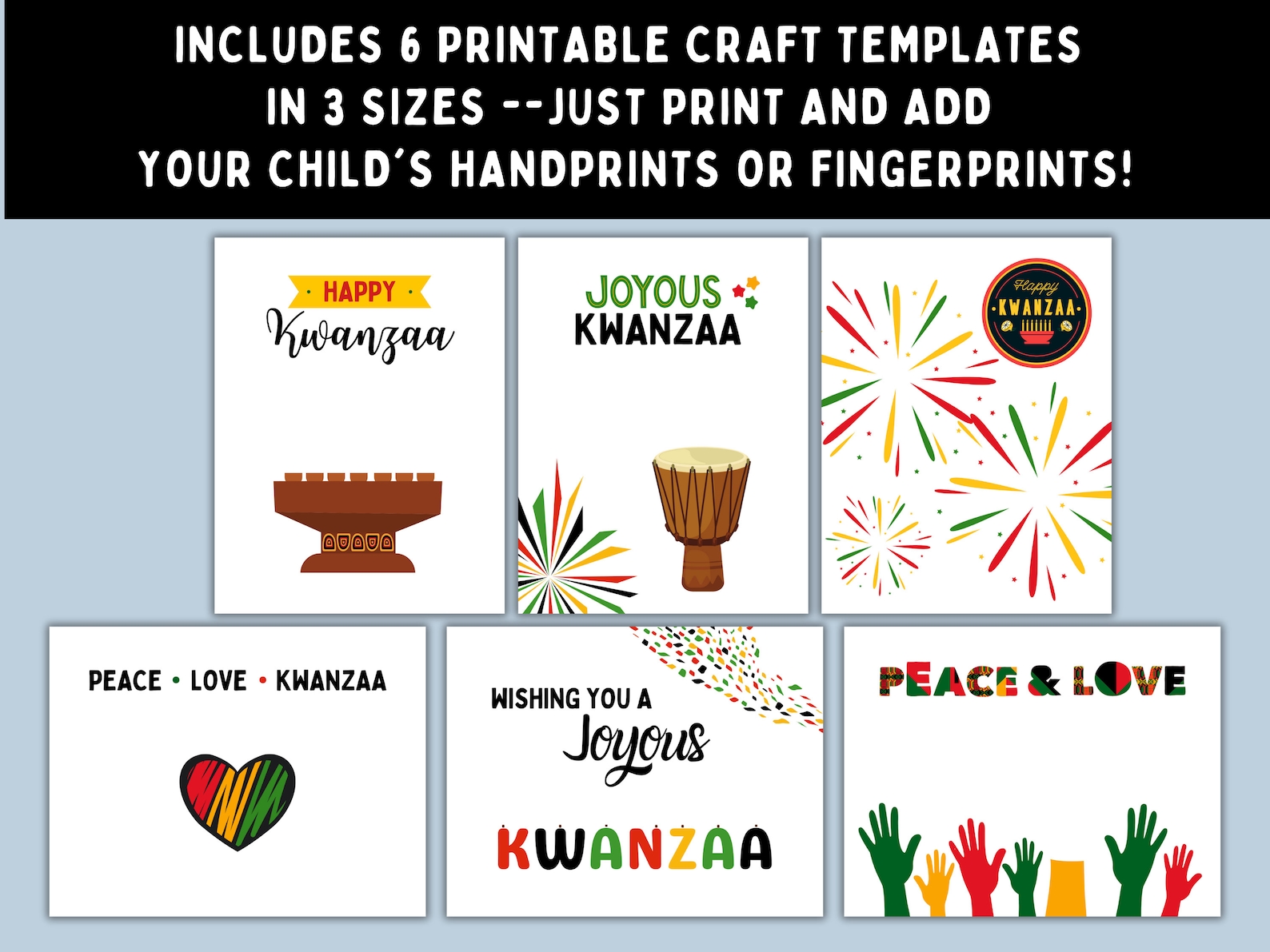 Kwanzaa Handprint and Fingerprint Craft Bundle - Printable School and ...