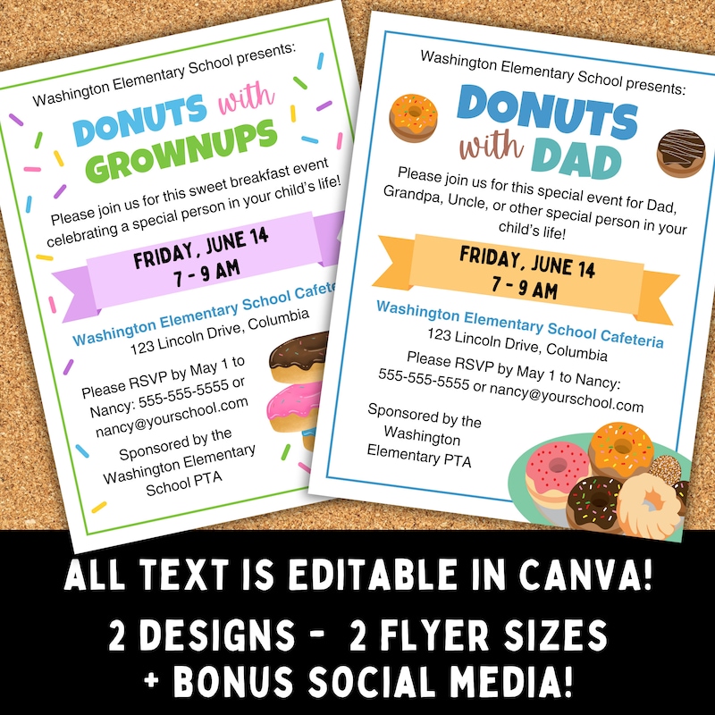 Donuts With Dad Flyer - Etsy