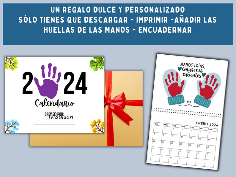 2025 Calendario De Huellas De Manos Spanish Handprint Calendar Arte Con ...