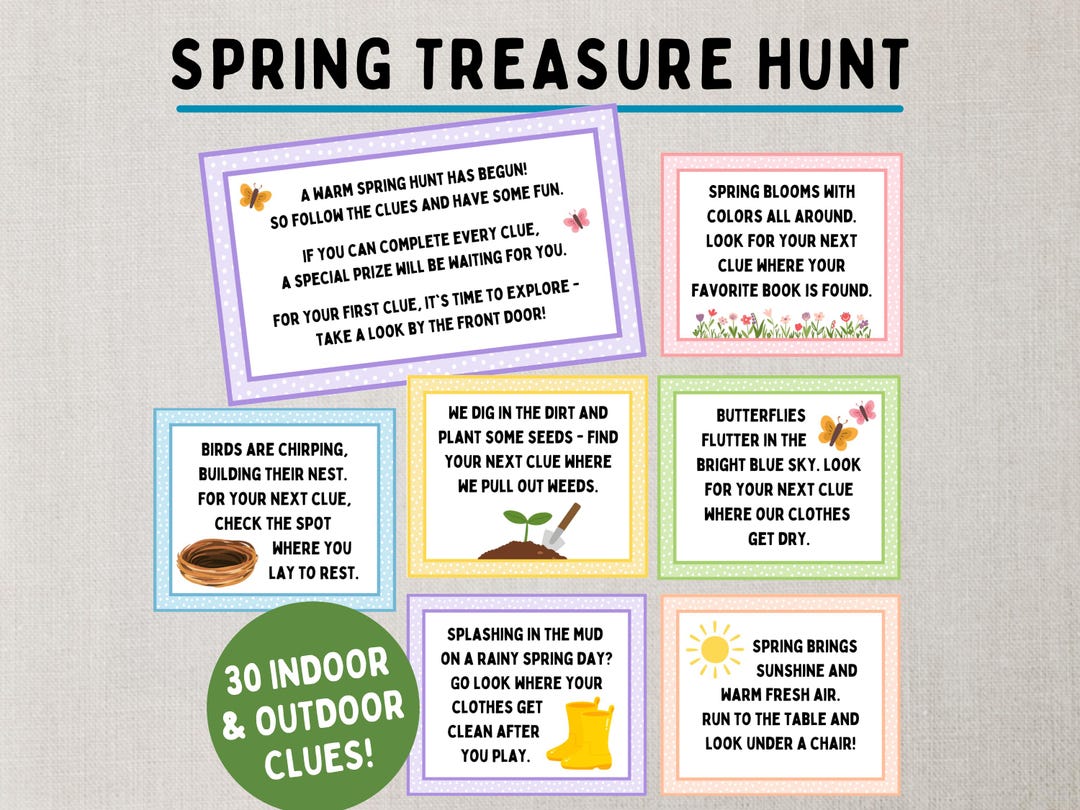 Spring Treasure Hunt -- Scavenger Hunt for Kids & Family -- Fun ...