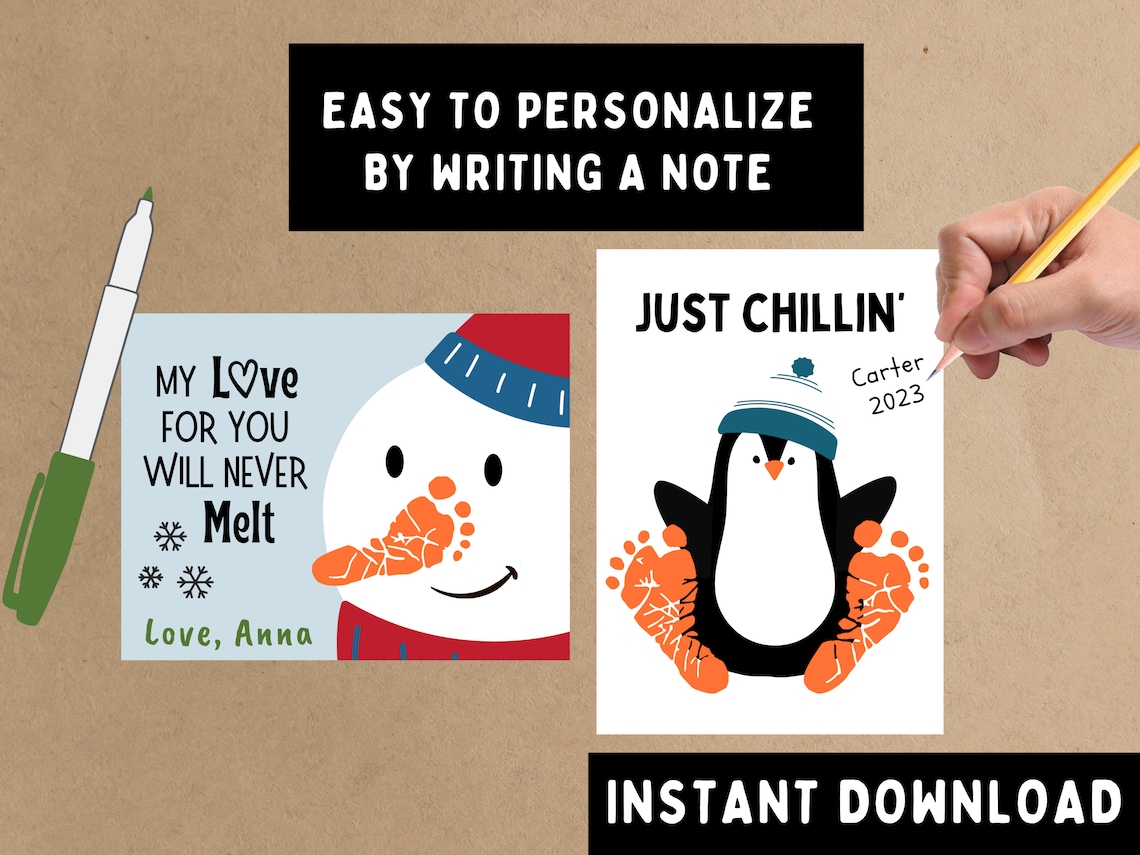 10 Winter Handprint and Footprint Craft Bundle Printable DIY Winter ...