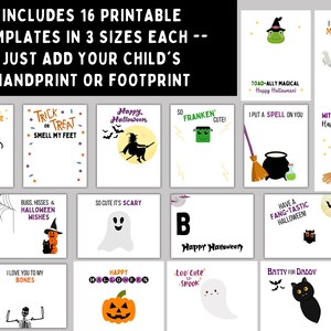 Halloween Handprint and Footprint Craft Bundle -- Printable DIY Art ...