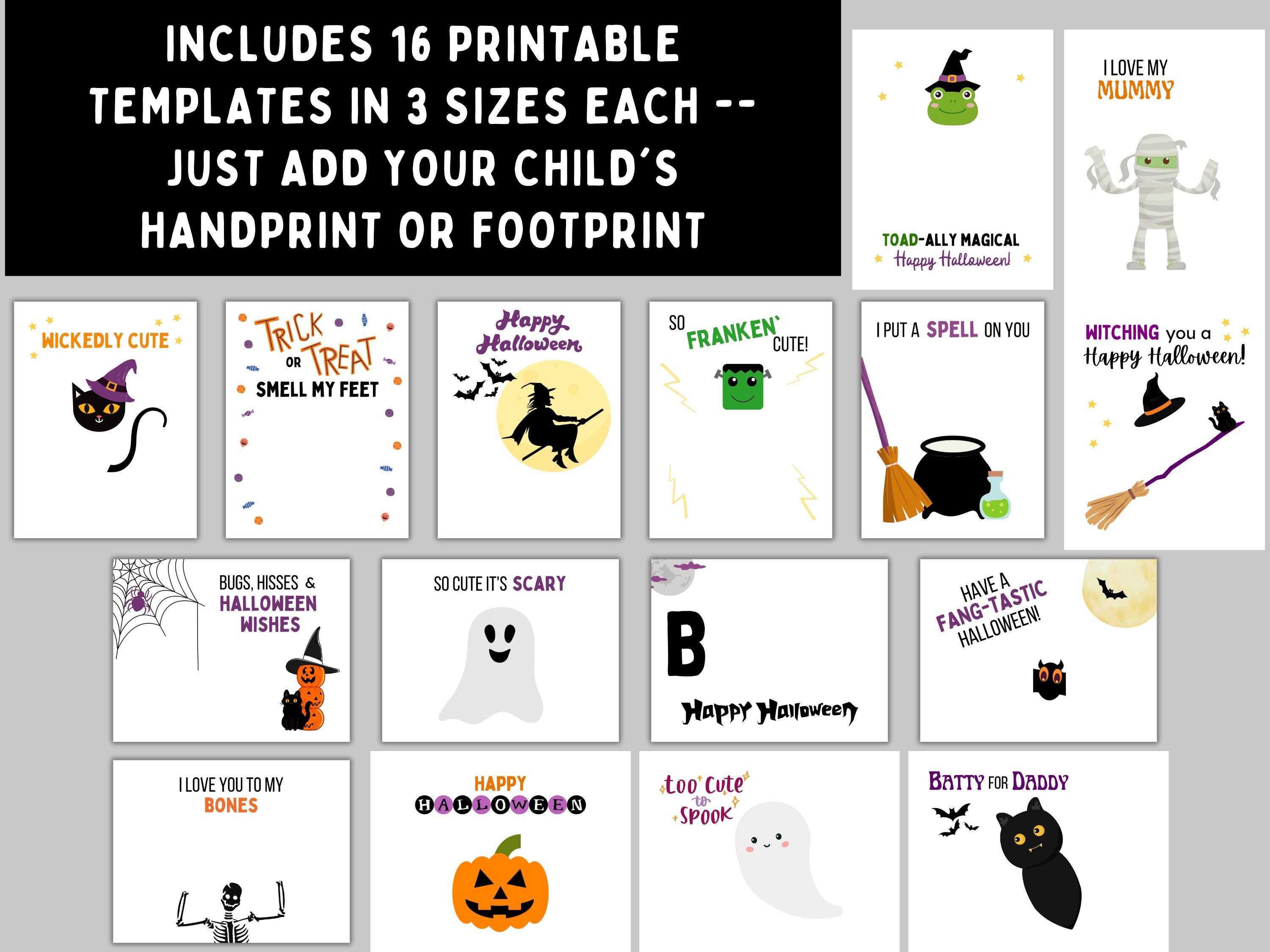 Halloween Handprint and Footprint Craft Bundle -- Printable DIY Art ...