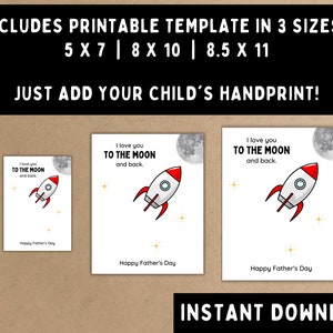 Father's Day Rocketship Handprint Craft -- Printable DIY Space-themed ...