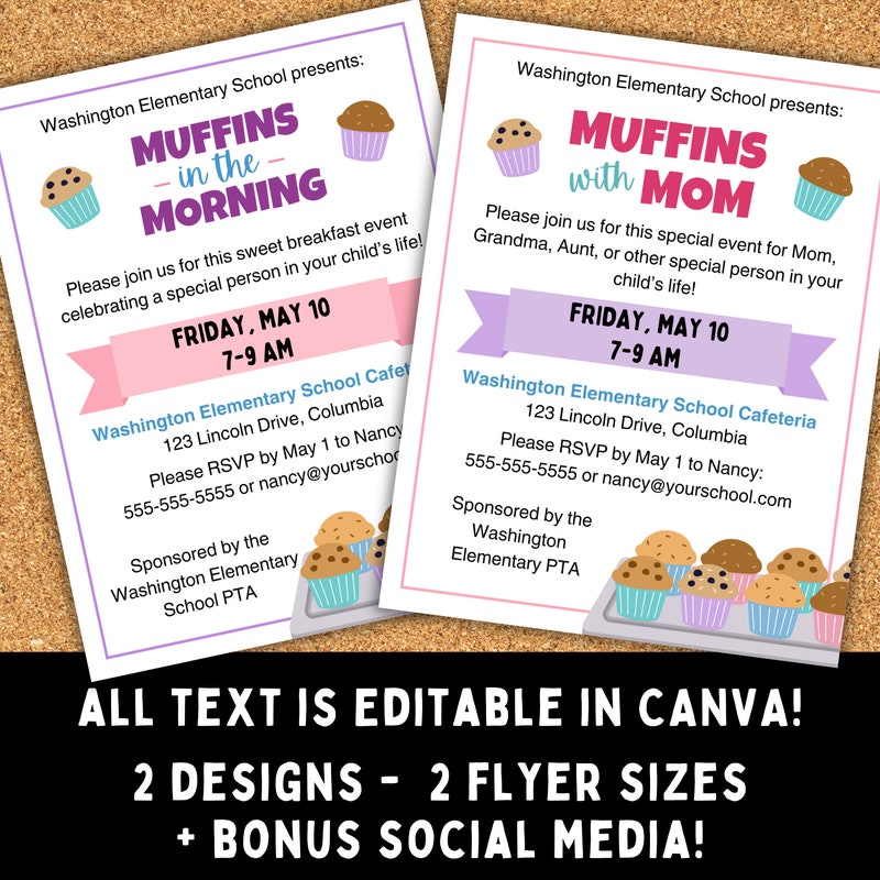 Muffins With Mom Flyer - Etsy