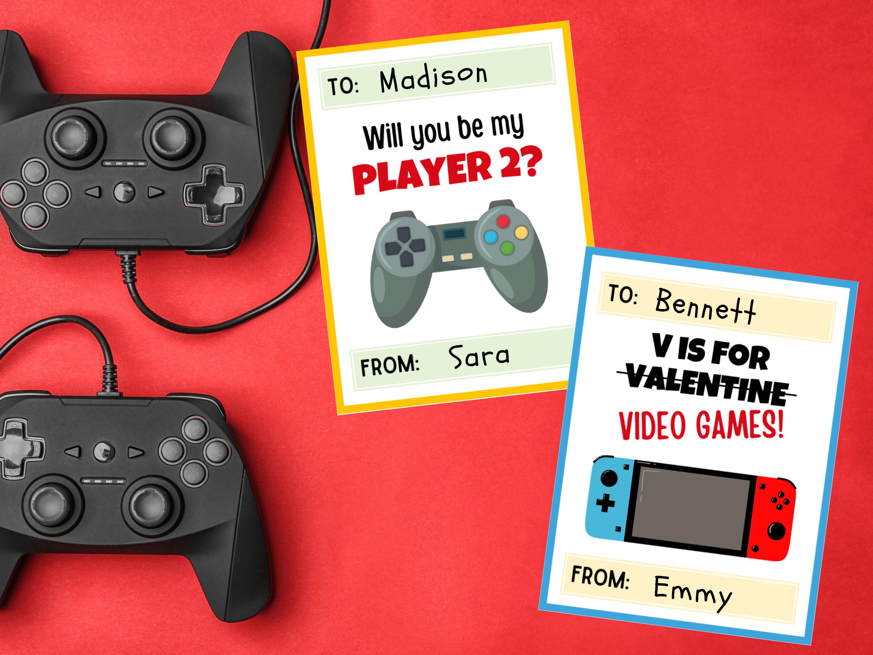 Video Game Classroom Valentine Cards -- Printable School and Party ...