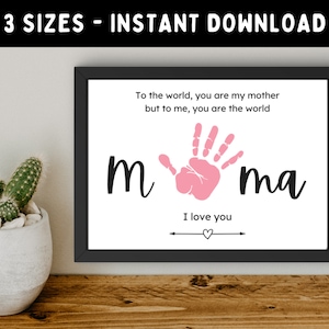 Mama Handprint Craft Mama DIY Gift Mama Handmade Keepsake Handprint Art ...