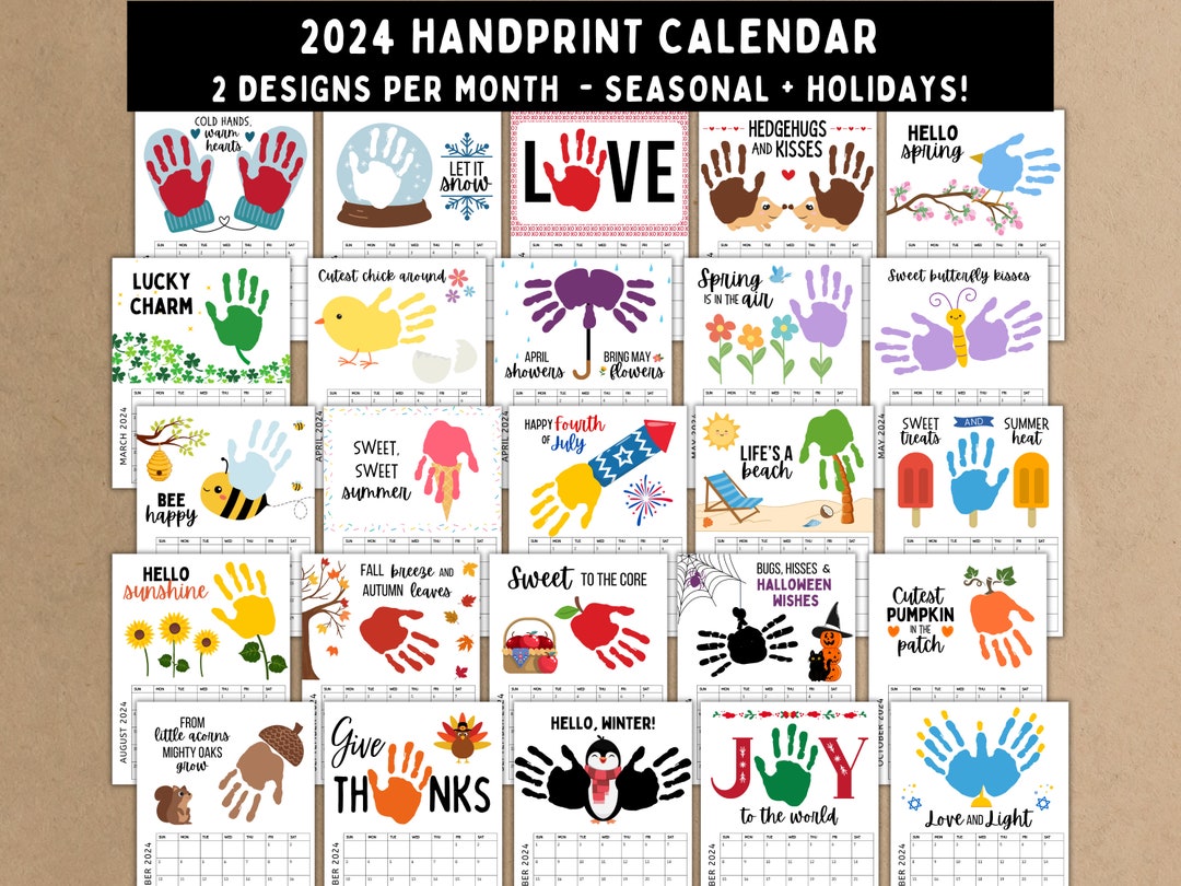 2024 Handprint Calendar Printable Handprint Craft - Etsy UK