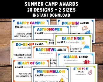 Camp Awards/certificates - Etsy