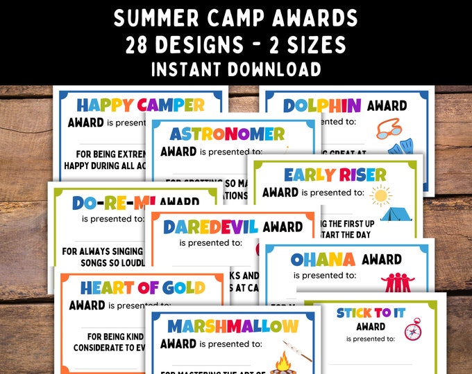 Instant Download Girls Camp Award Certificate YW Camp Awards Young ...