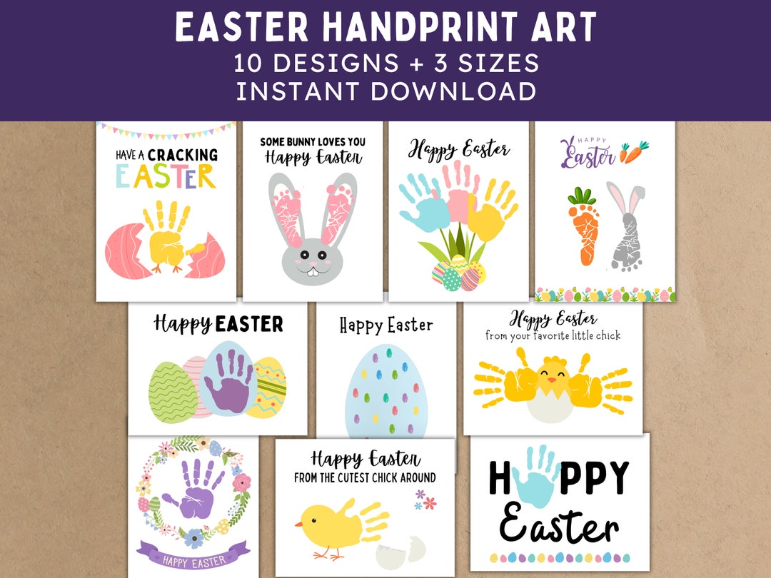 10 Easter Handprint and Footprint Craft Bundle Printable DIY Spring ...