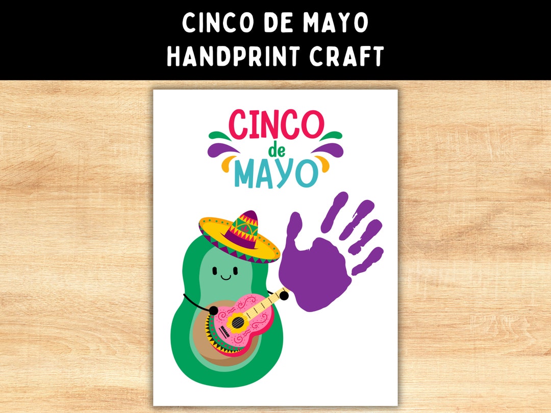 Cinco De Mayo Avocado Handprint Craft -- Printable DIY Art Activity for ...
