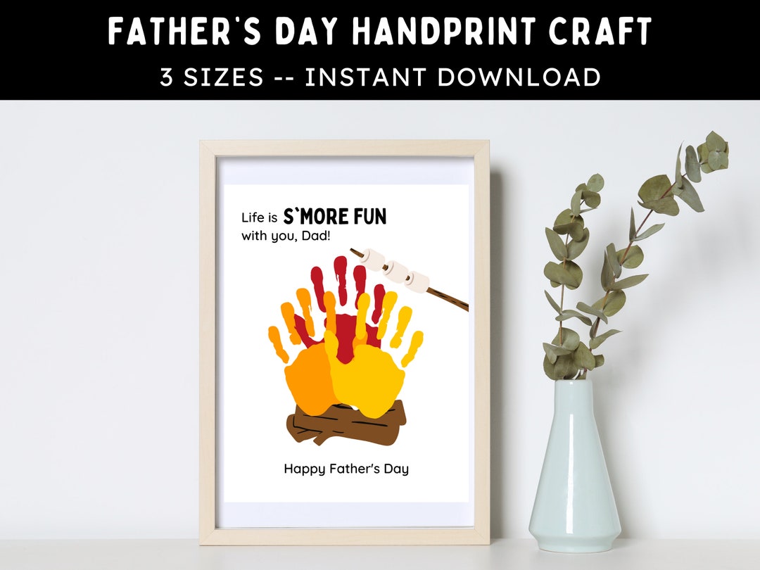 Father's Day S'mores Handprint Craft - DIY Art Activity for Dad Who ...