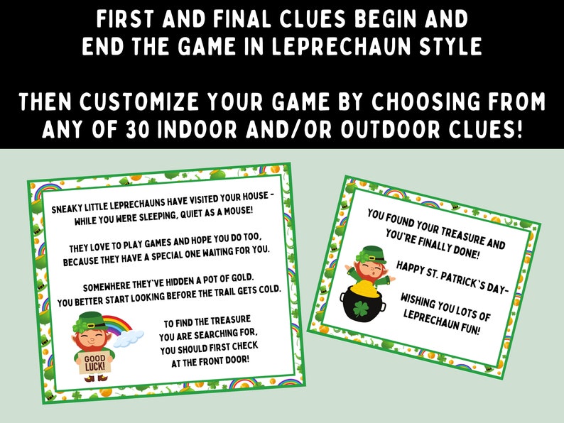 St. Patrick's Day Treasure Hunt -- Printable Leprechaun Scavenger ...
