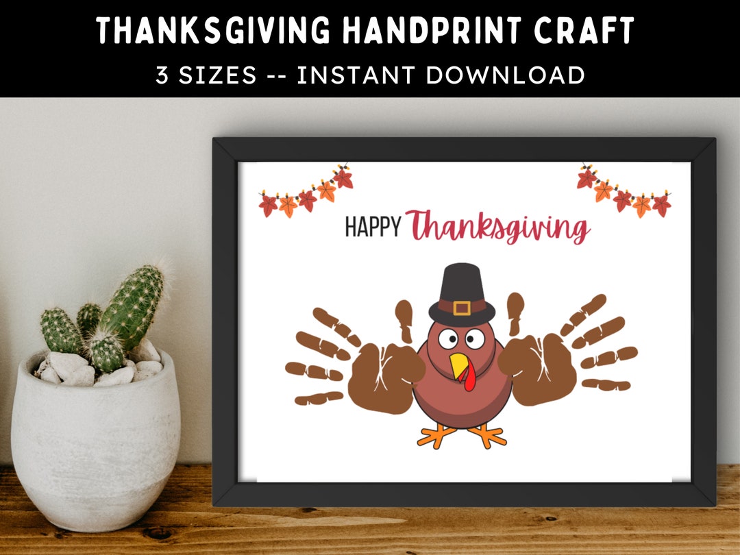 Thanksgiving Handprint Craft Printable Turkey Handprint Activity DIY ...
