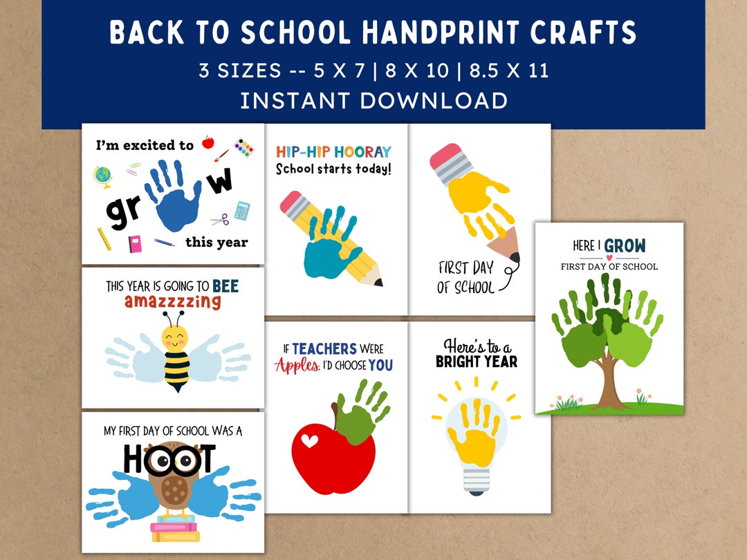 Back-to-school Handprint Craft Bundle -- Printable DIY Class Art ...