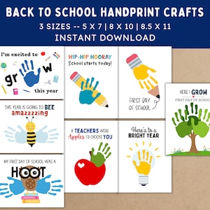 Back-to-school Handprint Craft Bundle -- Printable DIY Class Art ...