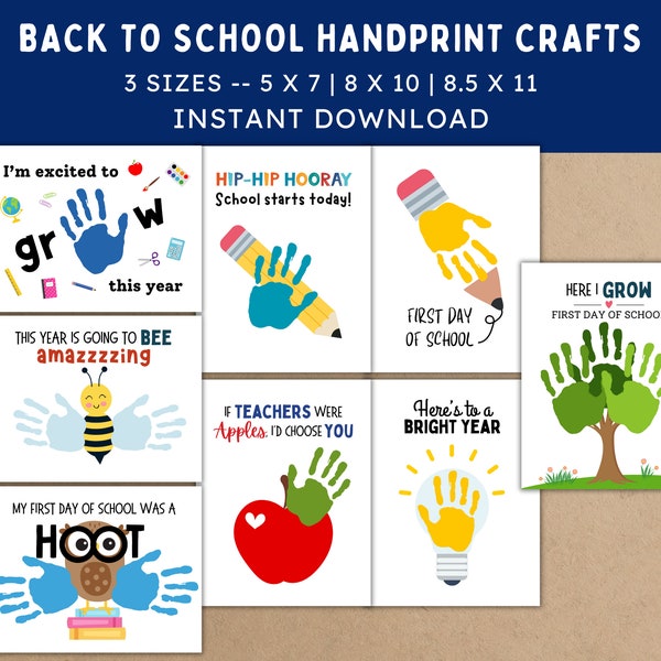 Back to School Handprint Craft - Etsy